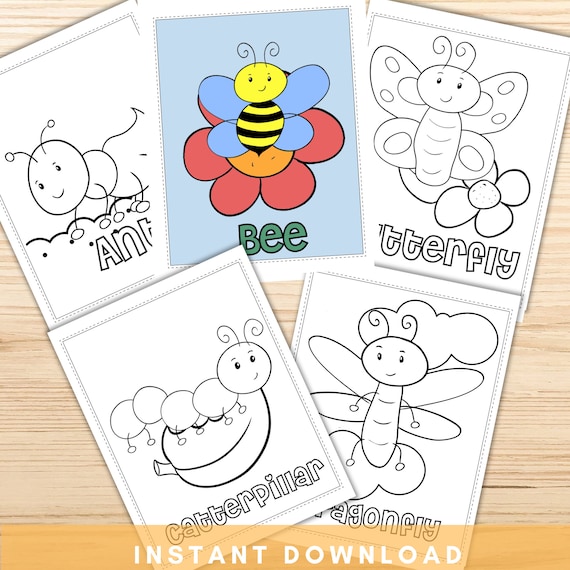 Insect Coloring Pages, Printable Kids Coloring Pages, Insect Birthday ...