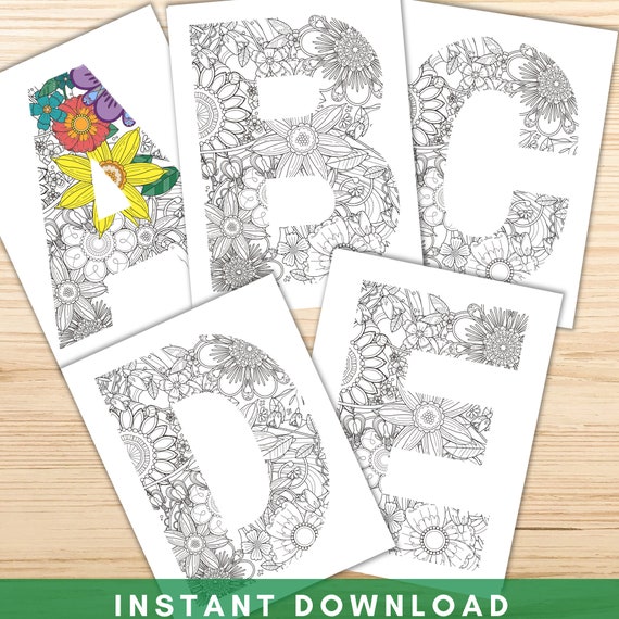 Alphabet Adult Coloring Pages
