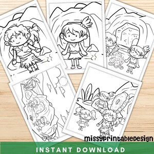 Caveman Coloring Pages, Printable Caveman Coloring Book, Caveman ...