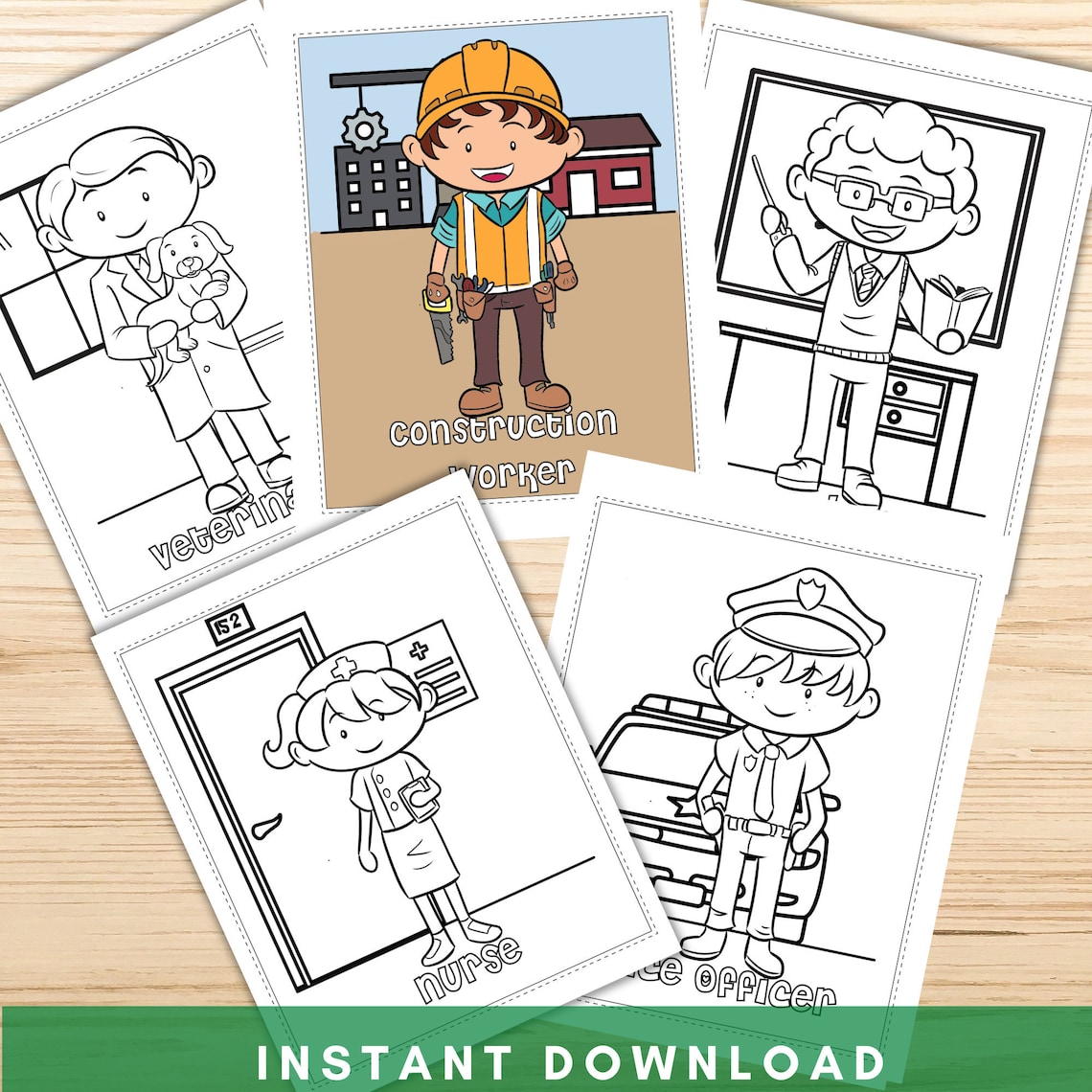 Occupation Coloring Pages for Kids Job Coloring Pages - Etsy