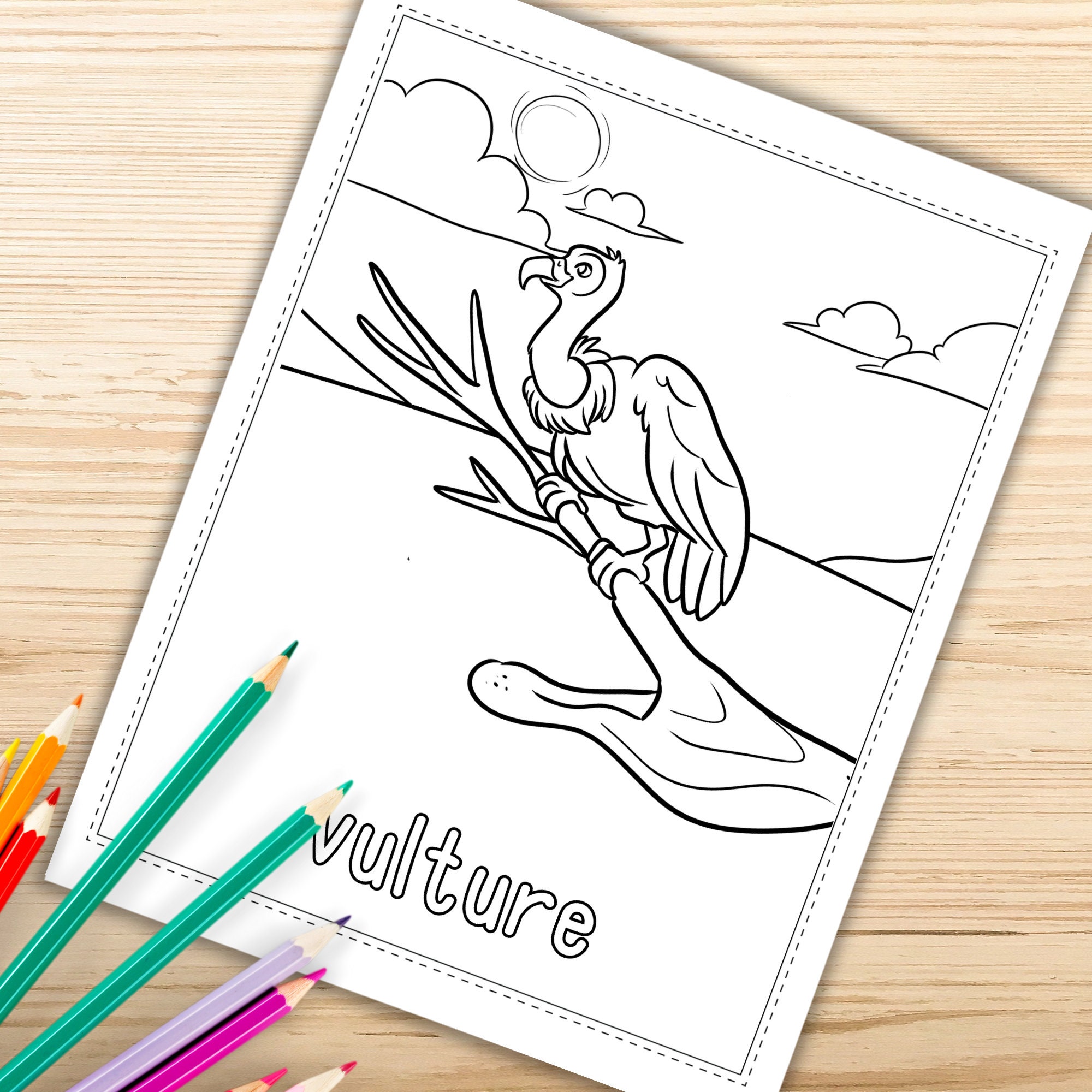 Desert Animals Coloring Pages Printable Animal Coloring | Etsy