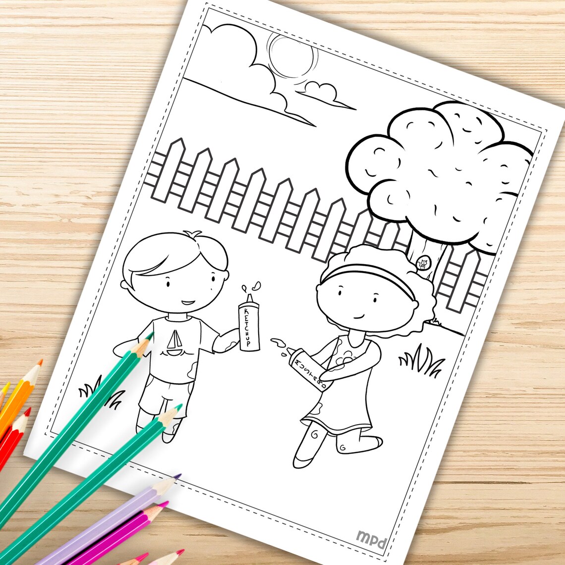 Barbeque Coloring Pages Printable BBQ Coloring Book for Kids | Etsy
