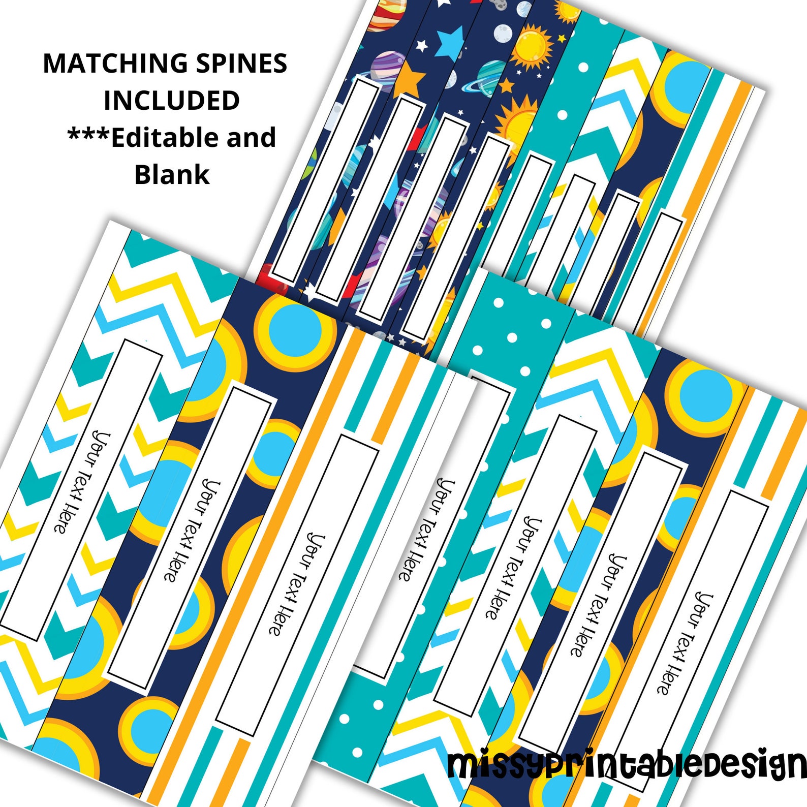 Editable Space Binder Covers & Spines Printable Binder Covers - Etsy