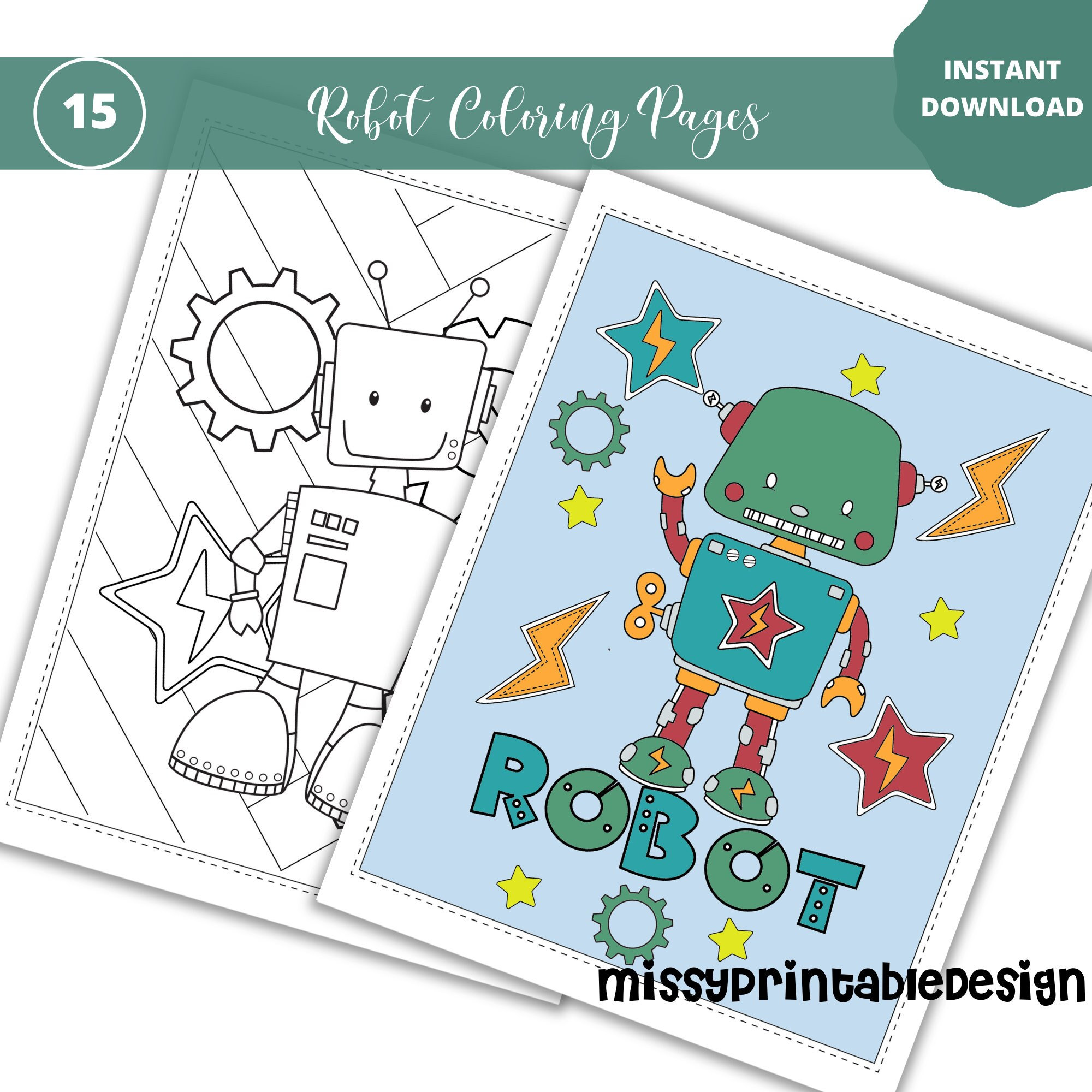 Robot Birthday Coloring Page
