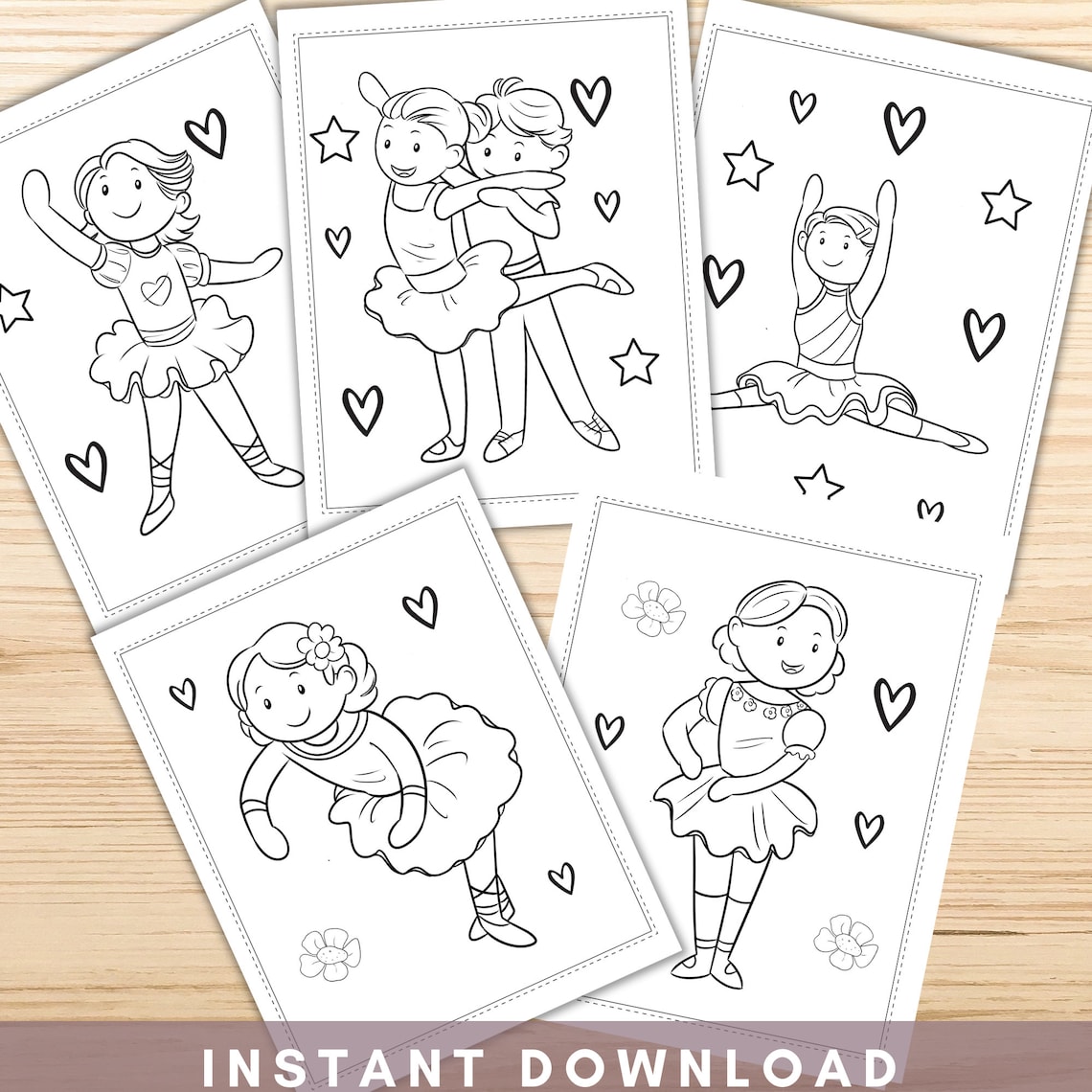 Ballerina Coloring Pages Printable Ballet Coloring Book - Etsy