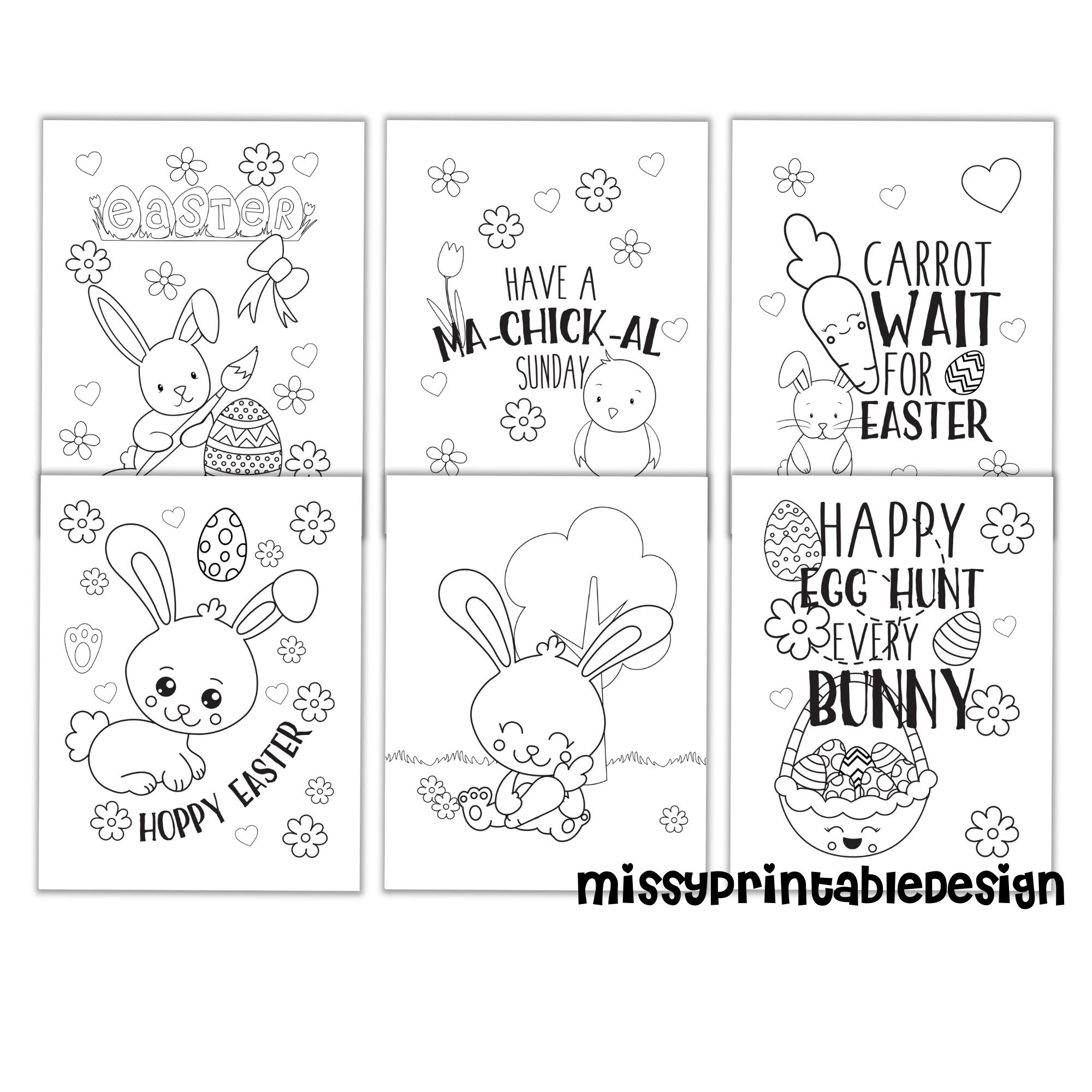 Easter Coloring Pages for Kids Printable Coloring Pages - Etsy