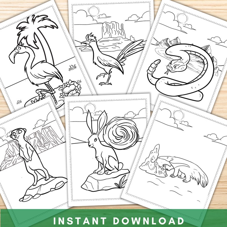 Animal Coloring Pages 100 Printable Animal Coloring Pages for - Etsy