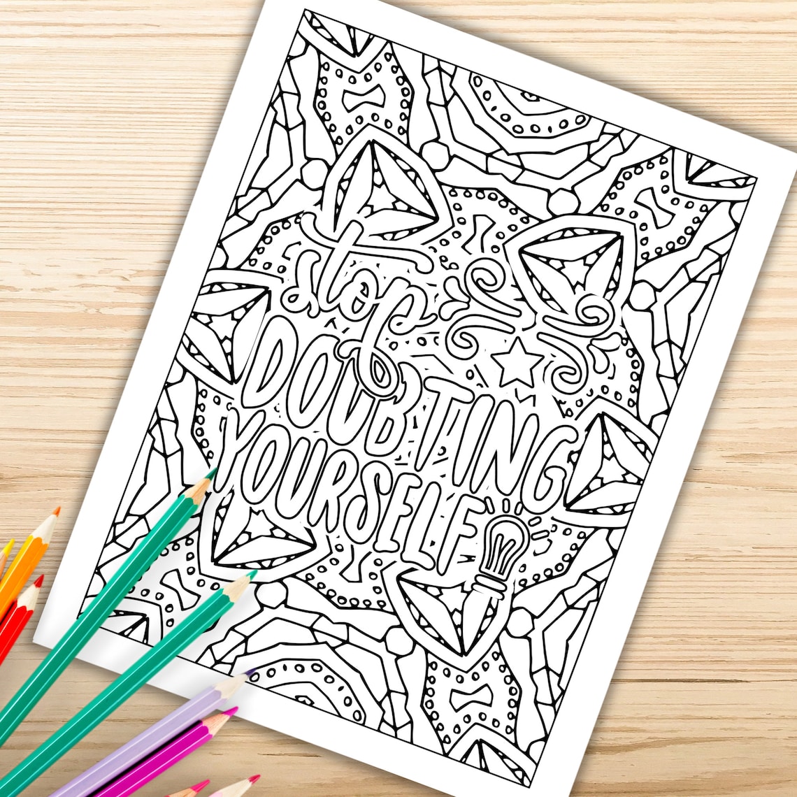 Self Care Pattern Coloring Pages Adult Coloring Pages - Etsy