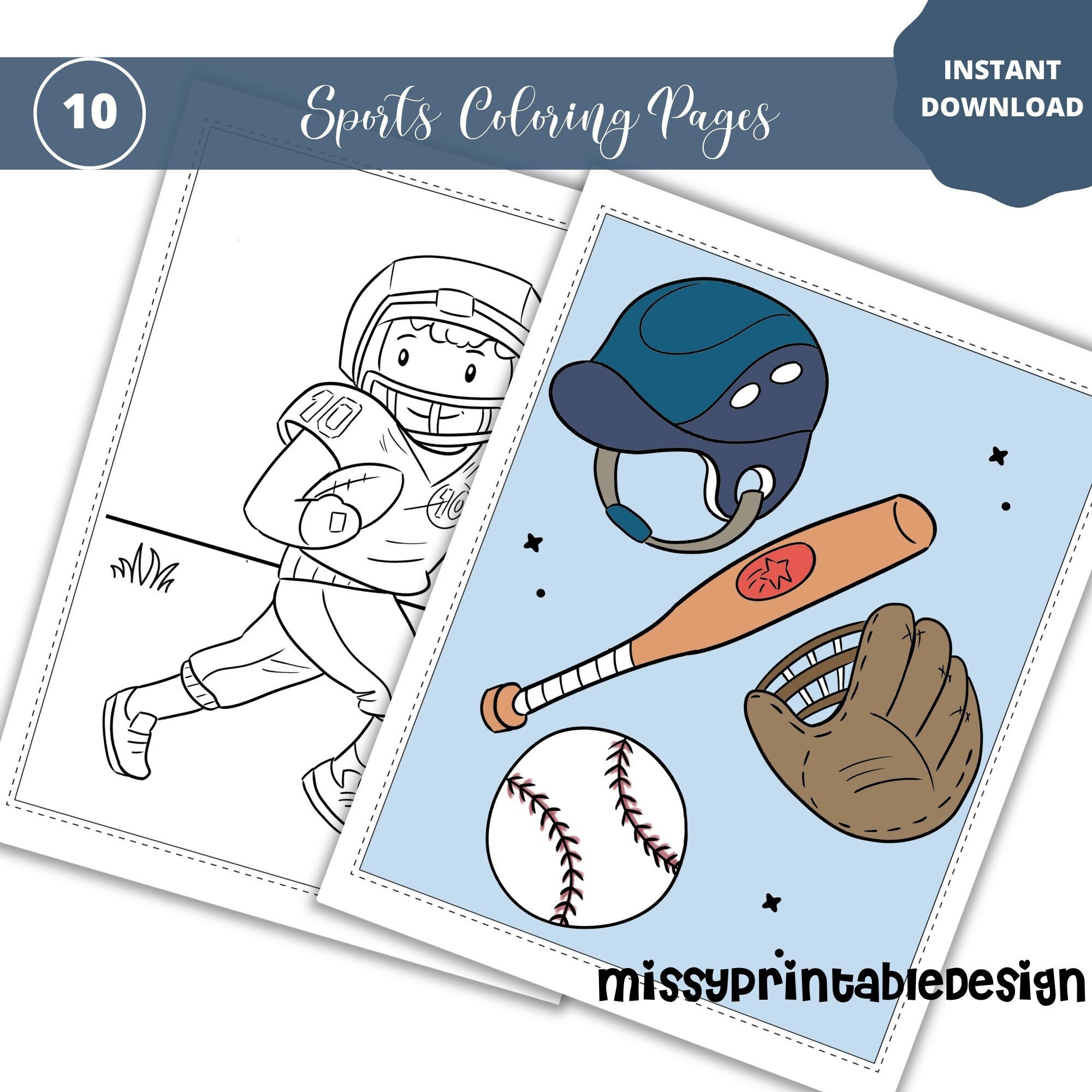 Sports Coloring Pages Printable Coloring Pages Sports - Etsy