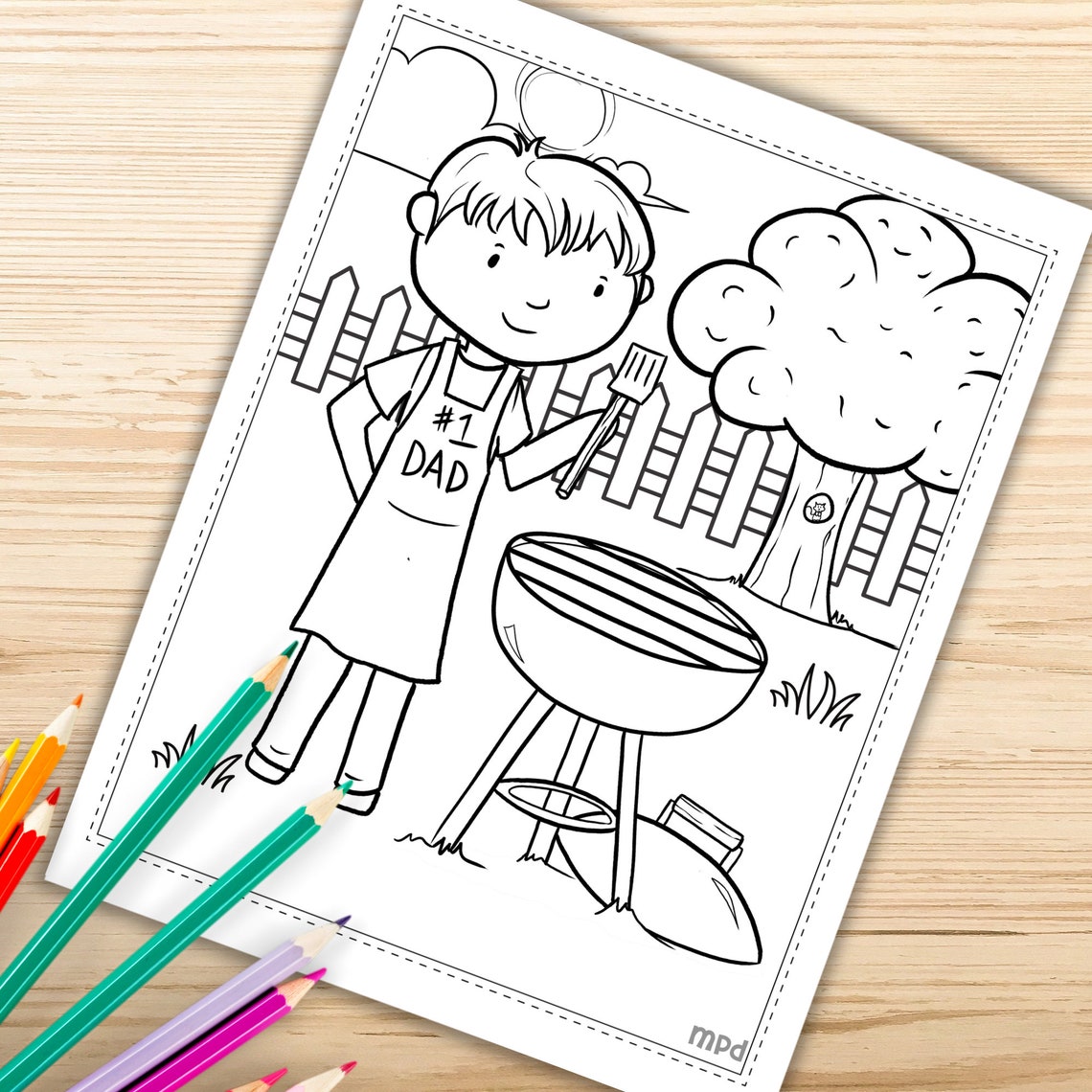 Barbeque Coloring Pages Printable BBQ Coloring Book for Kids | Etsy