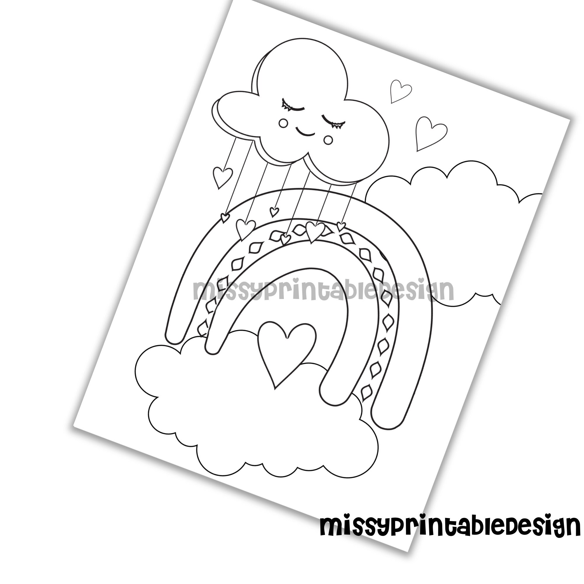 Personalized Boho Rainbow Party Coloring Pages Custom Boho | Etsy