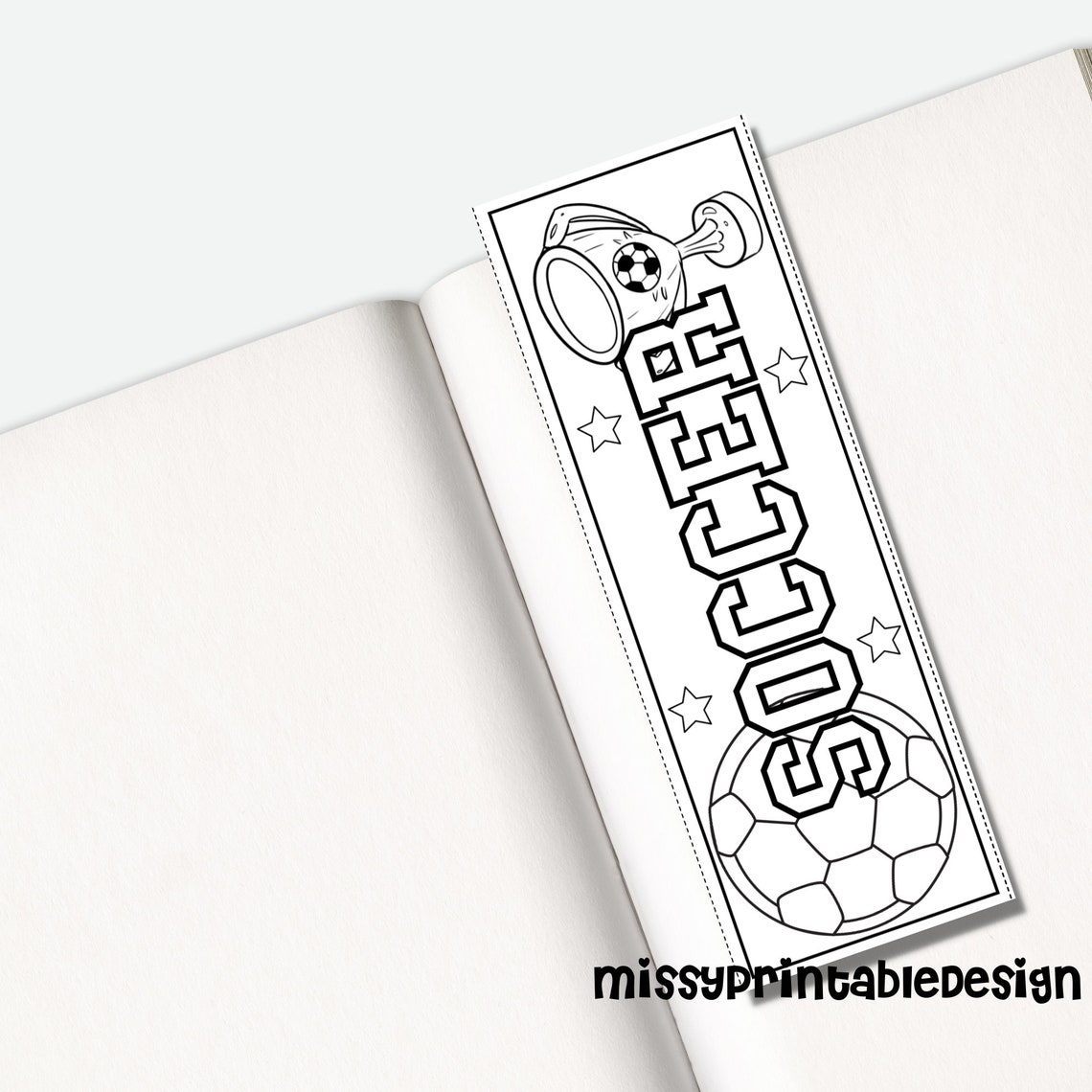 Printable Soccer Coloring Bookmarks: Kids Party Activity (digital ...