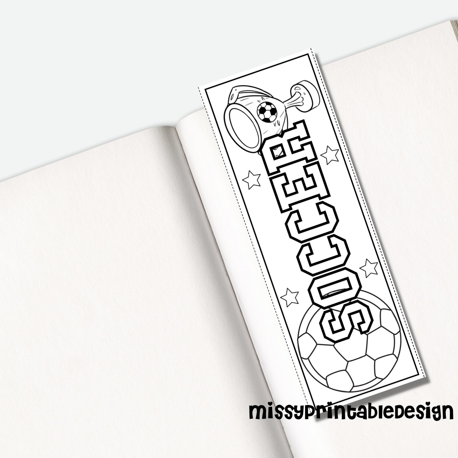 Printable Soccer Coloring Bookmarks: Kids Party Activity (digital ...