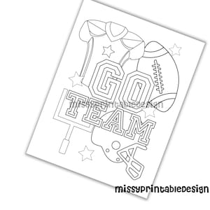 Personalized Football Coloring Pages, Custom Football Party Coloring ...