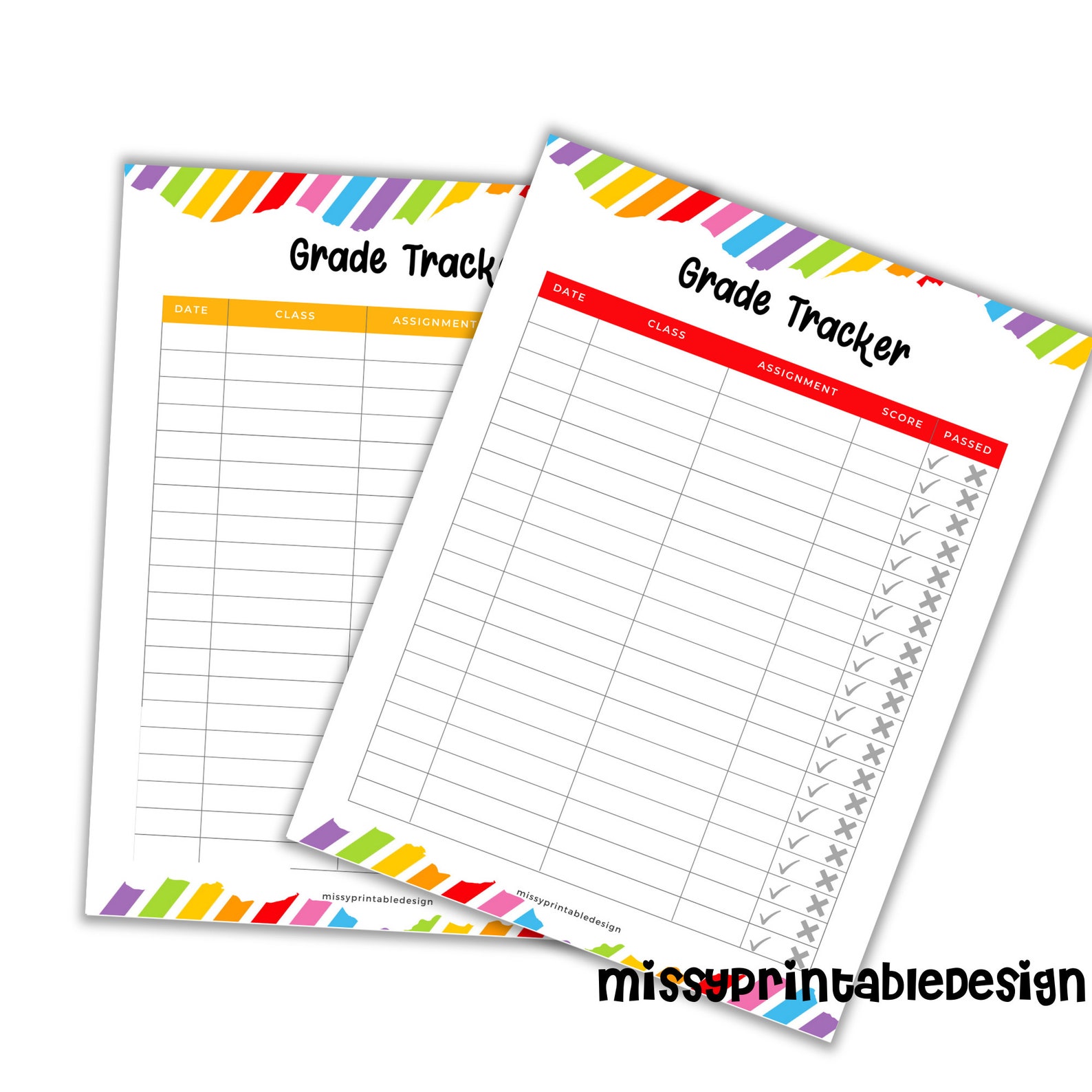 Kids Grade Tracker Printable Grade Log Grade Organizer - Etsy