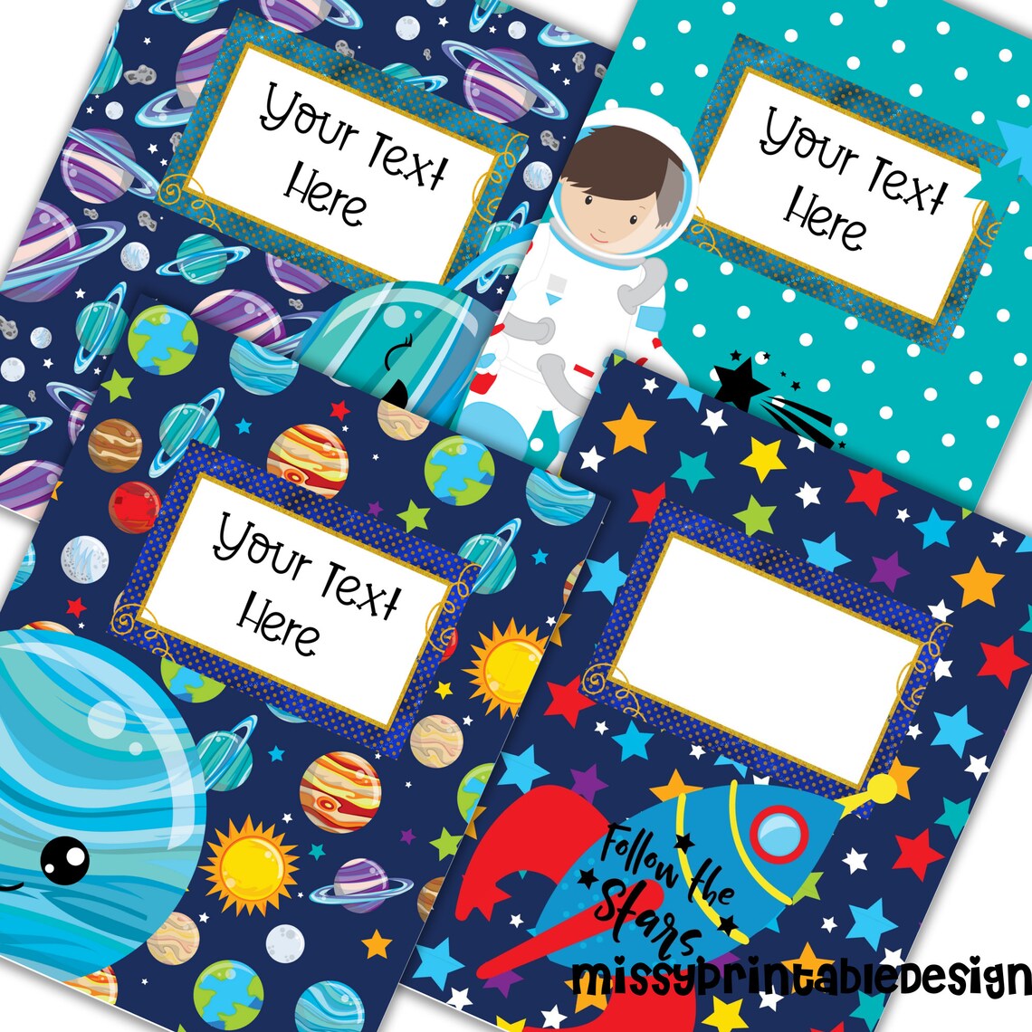 Editable Space Binder Covers & Spines Printable Binder Covers - Etsy