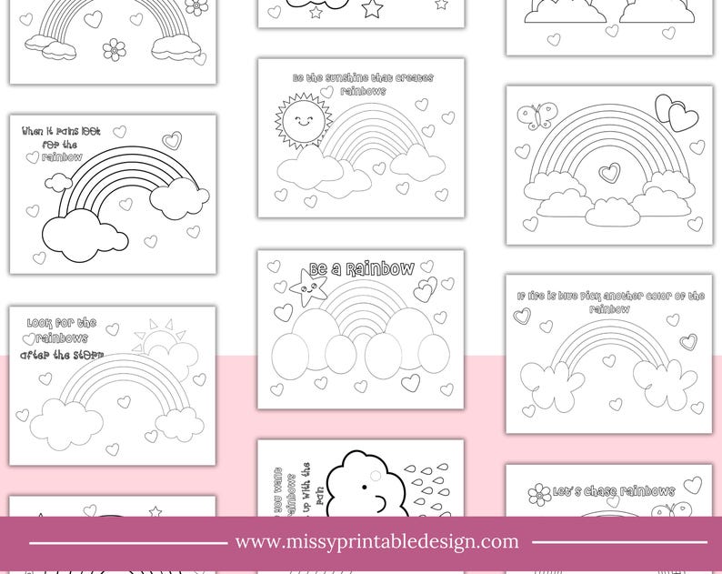 Rainbow Coloring Pages for Kids – Printable Rainbow Quotes (digital ...