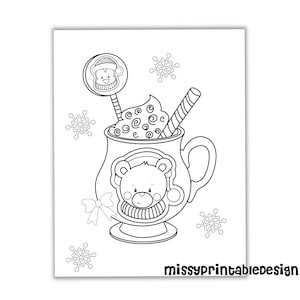 Hot Cocoa Coloring Pages for Kids, Teens, Adults - Coffee Mug Coloring ...