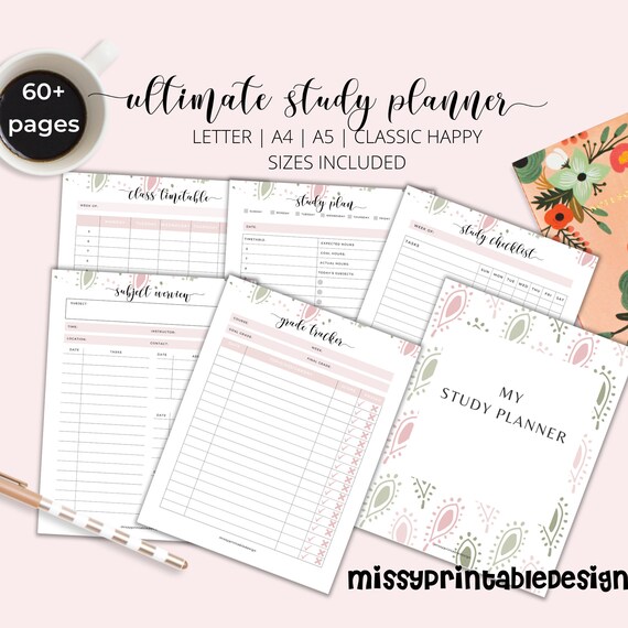 Student Planner Printable, Printable Academic Planner Bundle, College ...