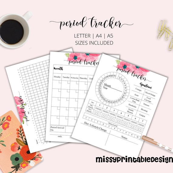 Period Tracker, Printable Period Log, Period Journal, Bullet Journal ...
