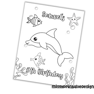 Personalized Under the Sea Party Coloring Pages, Custom Under the Sea ...