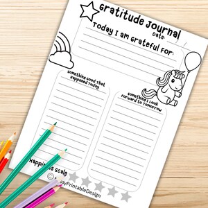 Printable Unicorn Gratitude Journal for Kids, Unicorn Coloring Book ...