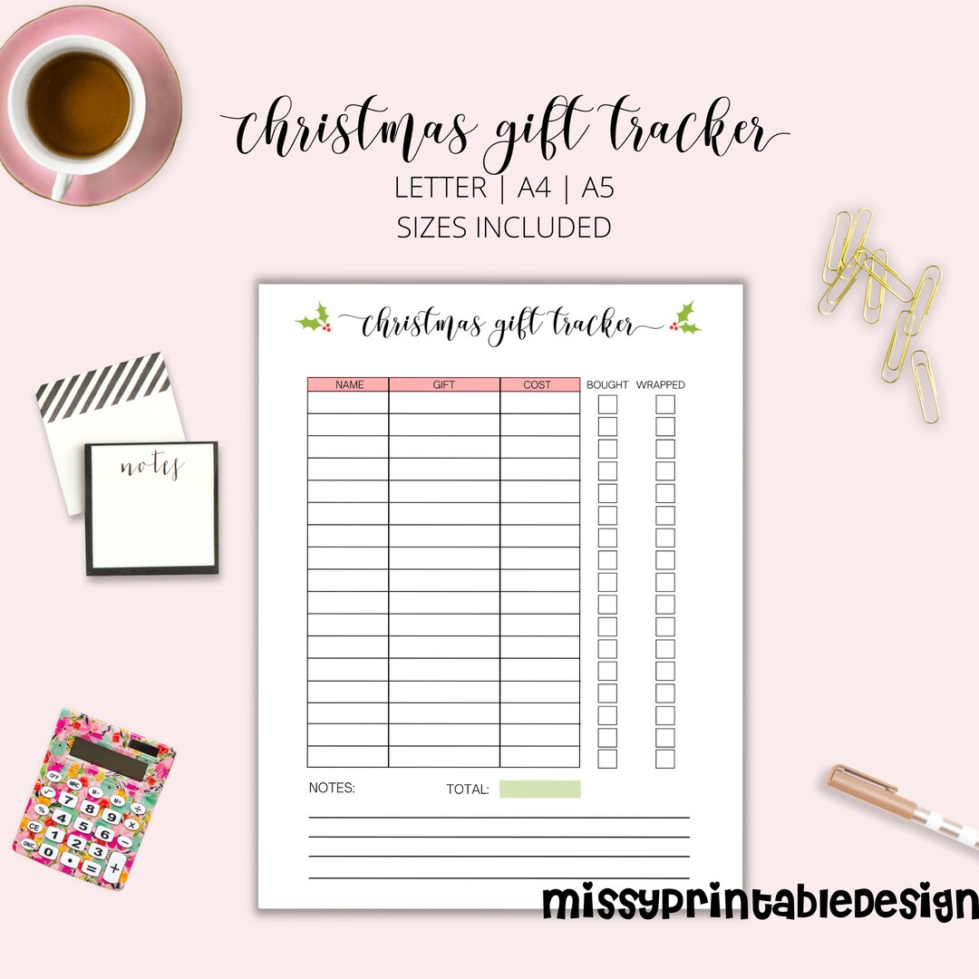 Christmas Gift Tracker, Christmas Planner, Christmas Gift Planner ...
