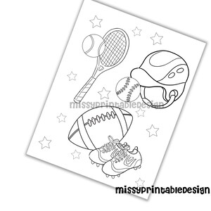 Personalized Sports Coloring Pages, Custom Sports Party Coloring Pages ...