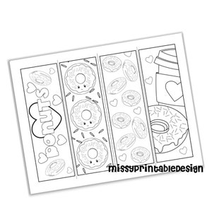 Donut Coloring Bookmarks, Set of 4 (instant Download) - Etsy