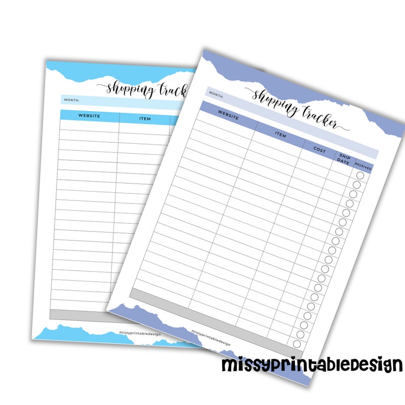 Shopping Tracker Printable Shopping Log Shopping Journal - Etsy