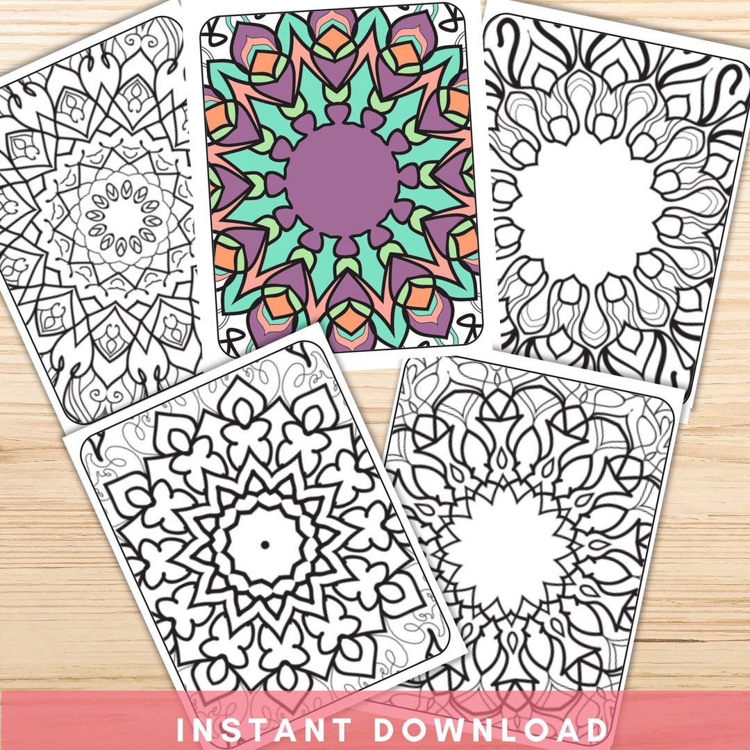 Mandala Coloring Pages, Printable Adult Coloring Pages, Stress Relief ...