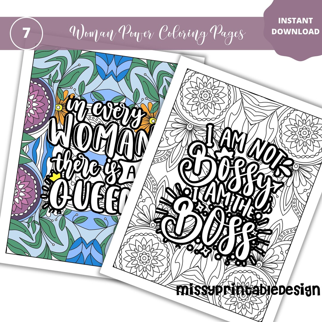 Woman Power Coloring Pages, Adult Coloring Pages, Pattern Coloring ...