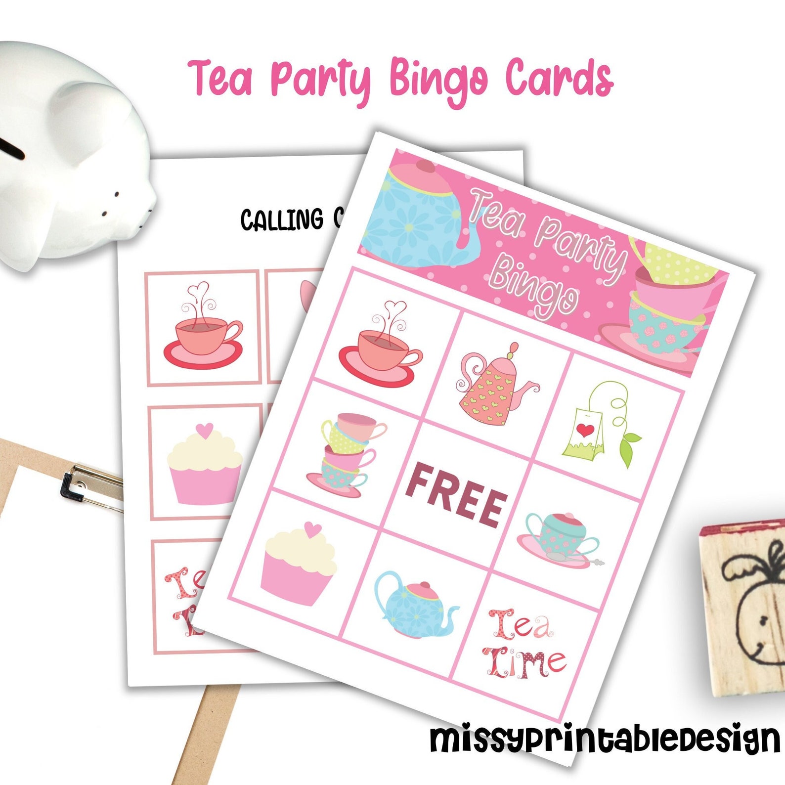Tea Party Bingo Cards Printable Tea Party Bingo Game School - Etsy