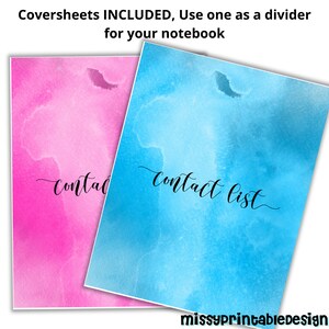 Contact List, Printable Address Book, Contact Sheets, Contact Log ...