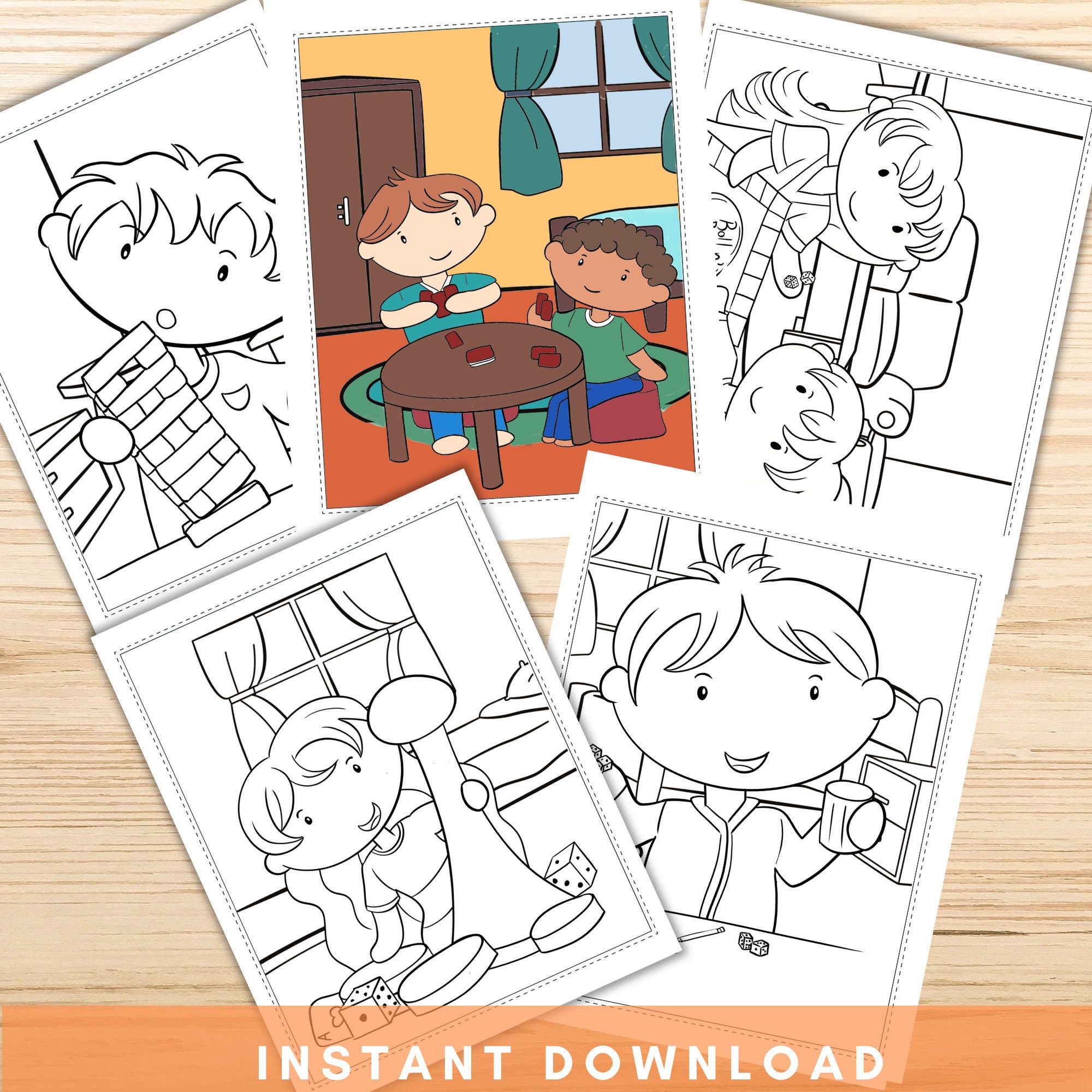 Board Games Coloring Pages