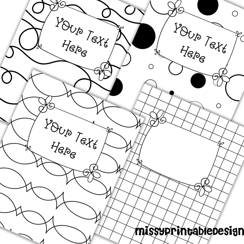 Editable Black and White Minimalist Binder Covers and Spines - Etsy