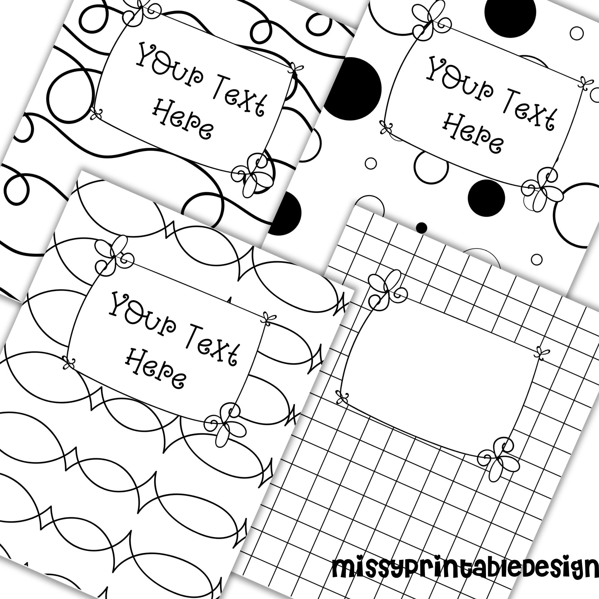 Minimalist Black and White Binder Covers, Editable Printable (PDF) - Etsy