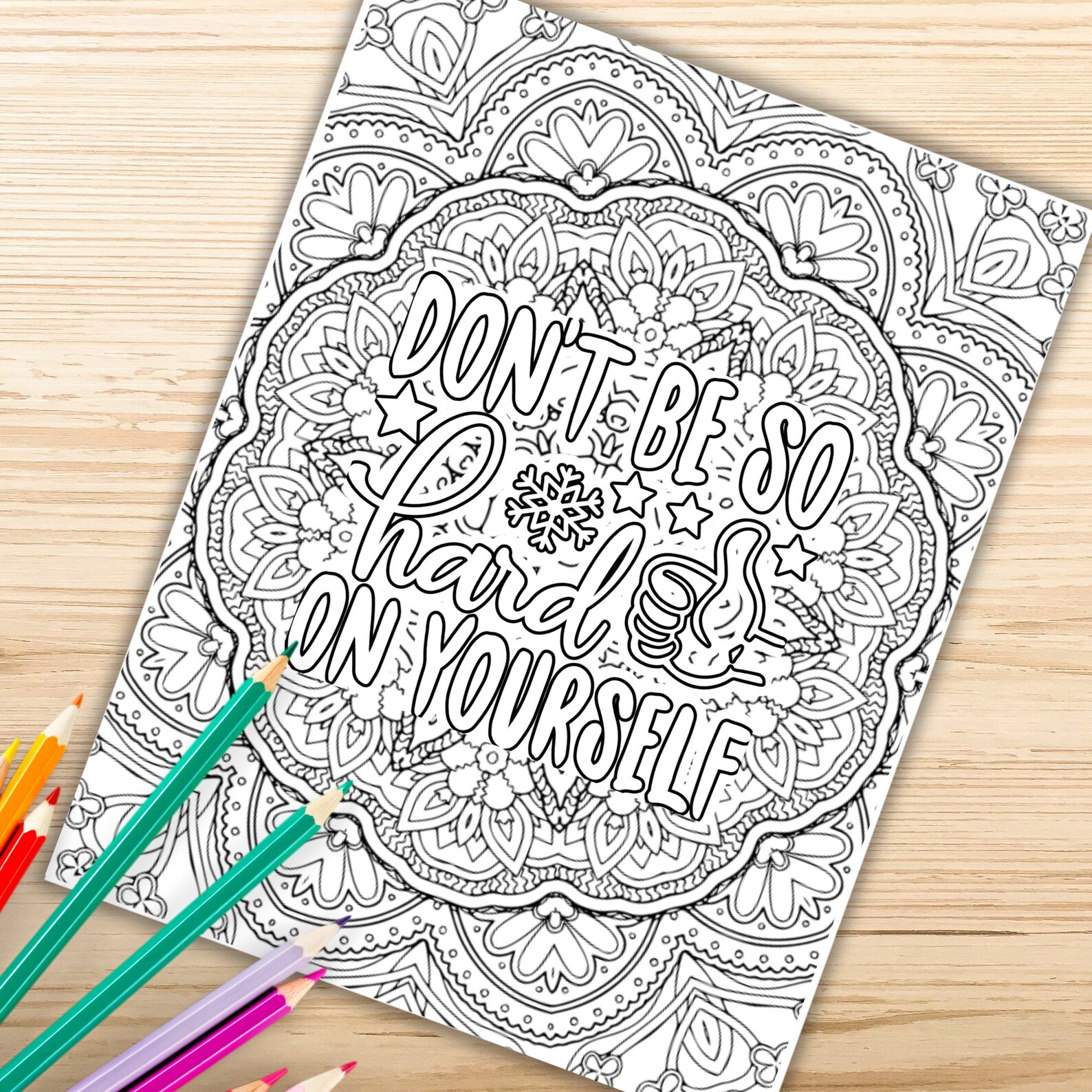 Self Care Coloring Pages Adult Coloring Pages Floral Mental - Etsy UK