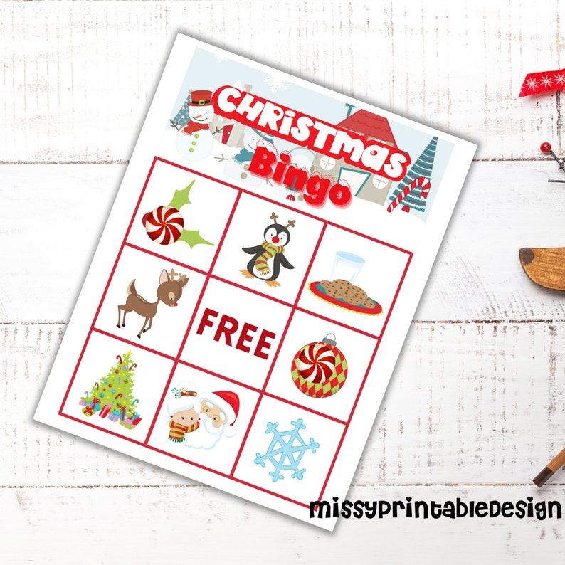 Christmas Bingo Cards Printable Christmas Bingo Game School - Etsy