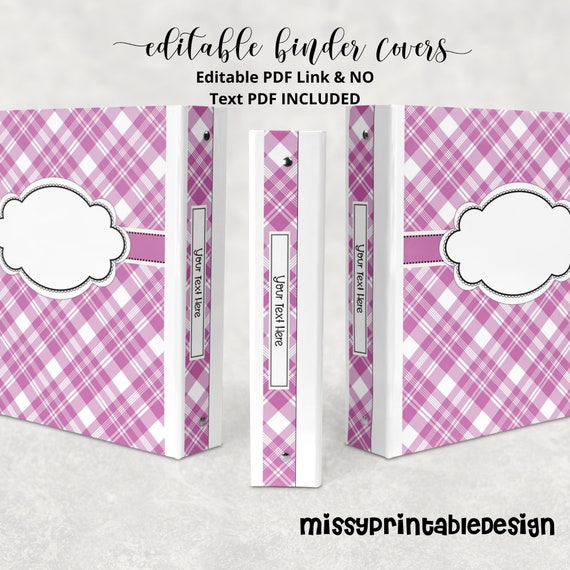 Editable Plaid Binder Covers, Printable Binder Covers, Binder Insert ...