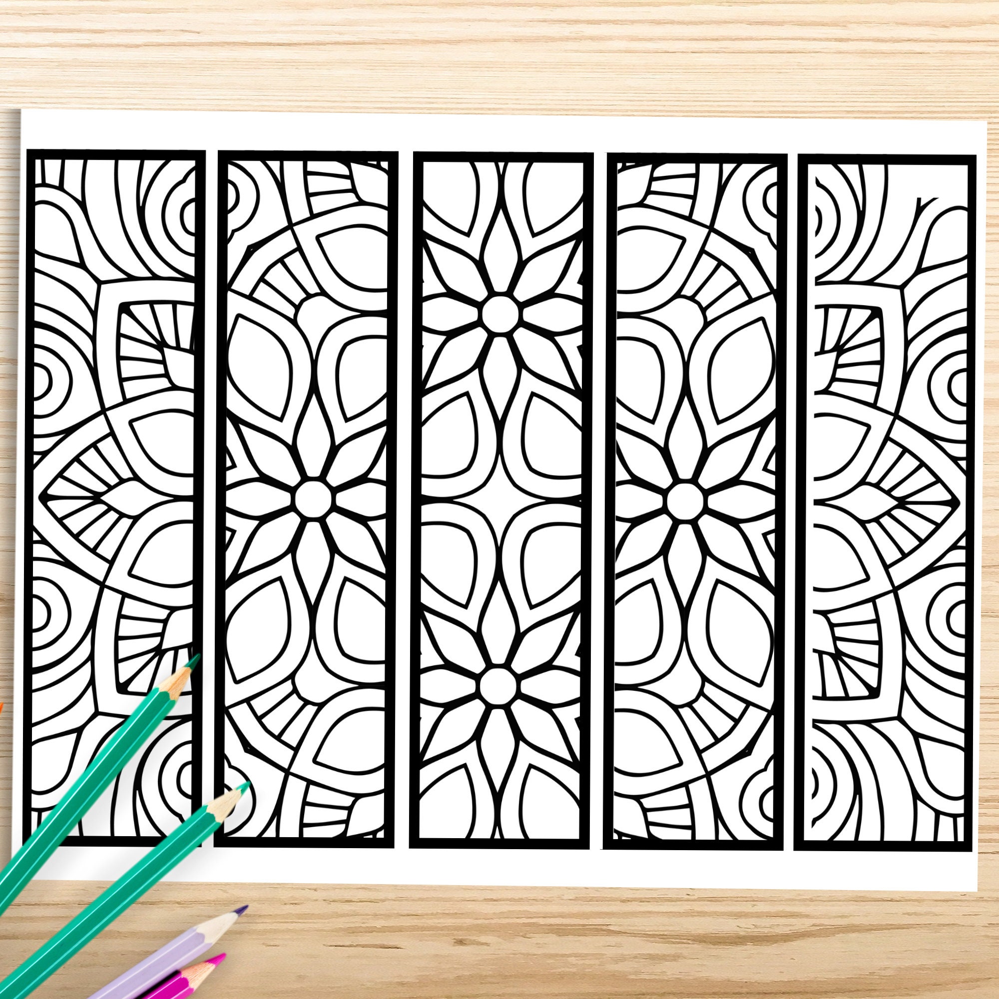 Printable Mandala Coloring Bookmarks set of 30 Mandala | Etsy