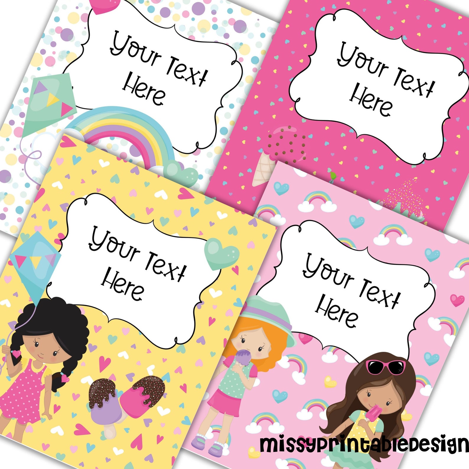 Editable Binder Covers and Spines Ice Cream Themed, Printable Binder ...