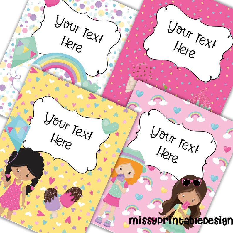 Editable Binder Covers and Spines Ice Cream Themed Printable | Etsy