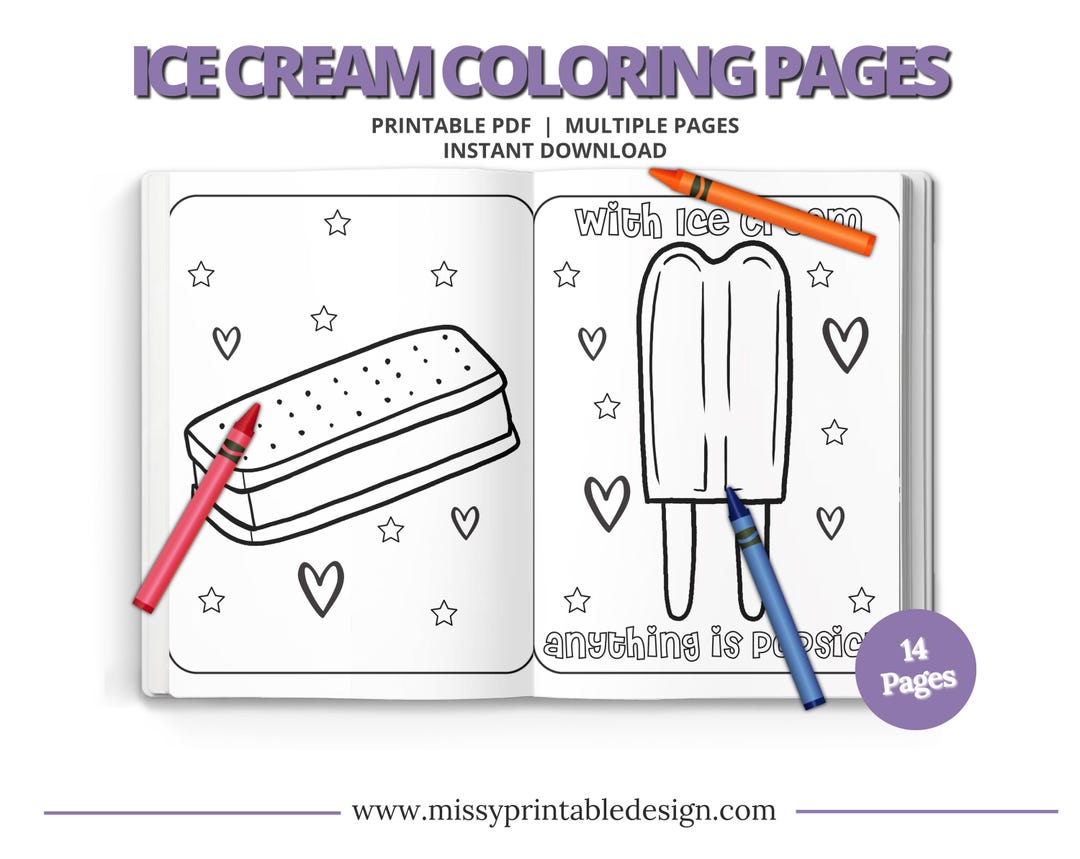 Ice Cream Coloring Pages for Kids, Printable Coloring Pages, Ice Cream ...