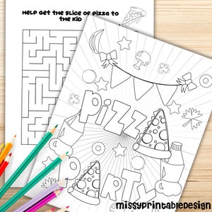 Pizza Coloring Pages, Pizza Party Printables, Pizza Birthday Party ...