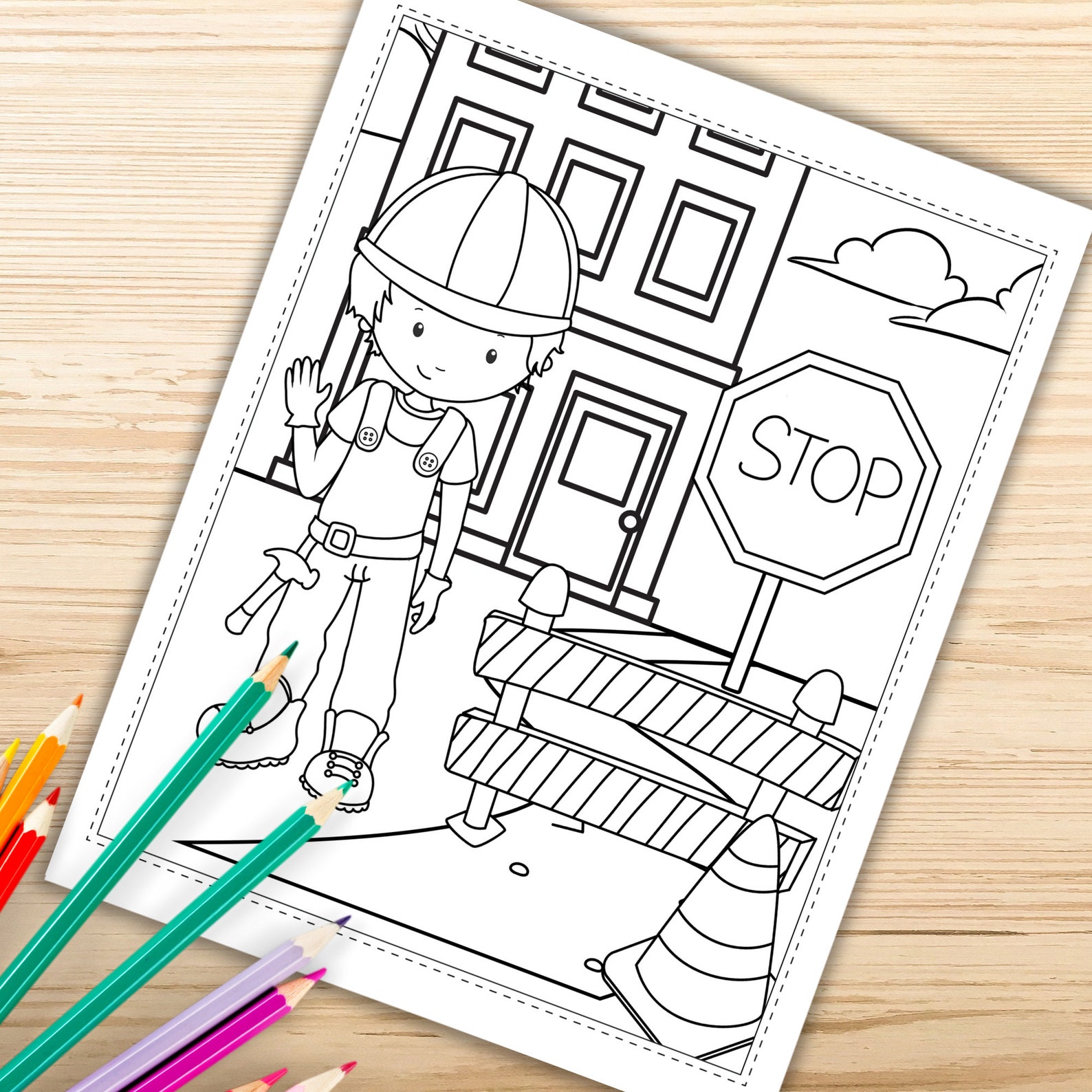 Construction Coloring Pages Printable Coloring Pages - Etsy