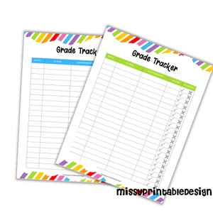 Kids Grade Tracker, Printable Grade Log, Grade Organizer, Student Grade ...