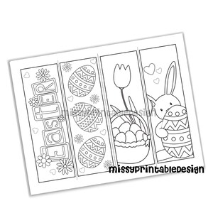 Easter Coloring Bookmarks (set of 4), Printable Easter Coloring, Party ...