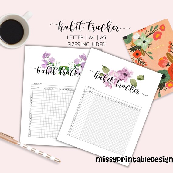 Daily Habit Tracker, Printable Habit Tracker Bullet Journal, Routine ...