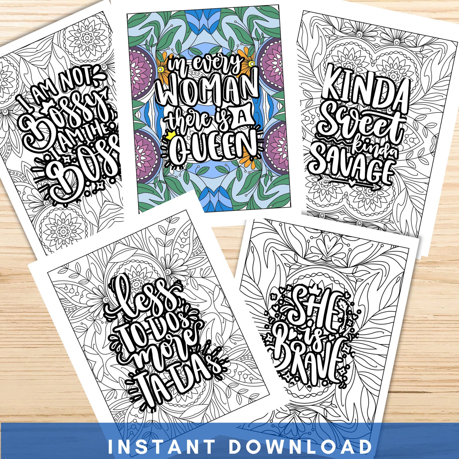 Woman Power Coloring Pages Adult Coloring Pages Pattern - Etsy